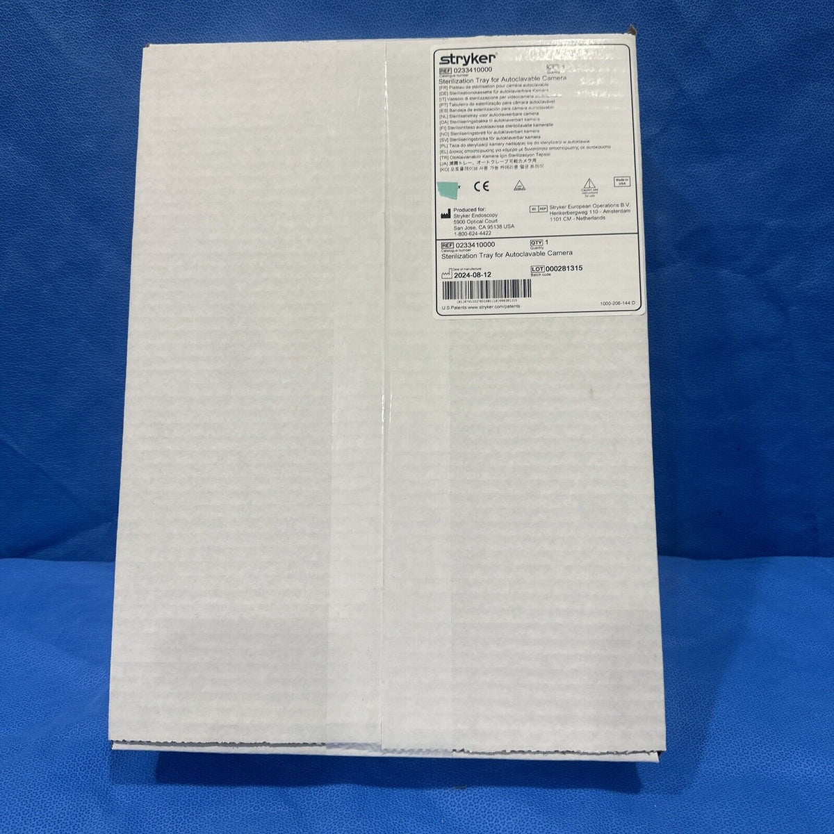 Stryker 233-410-000 Sterilization Tray for Autoclavable Camera NEW ...